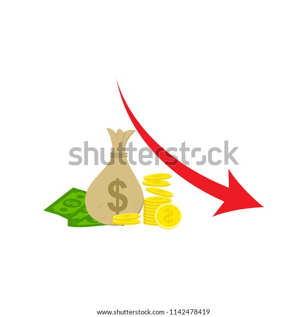 Money Loss Vector Illustration Concept Financial Stock Vector (Royalty ...
