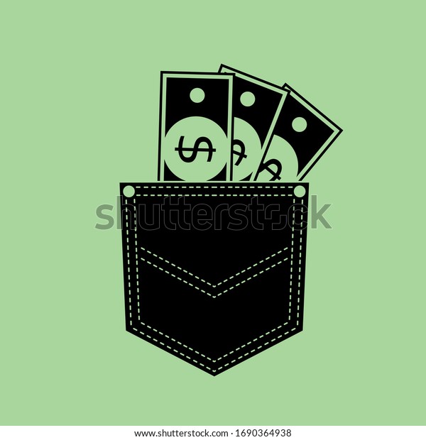 Money Pocket Icon Vector Illustration Isolated Stock Vector (Royalty ...