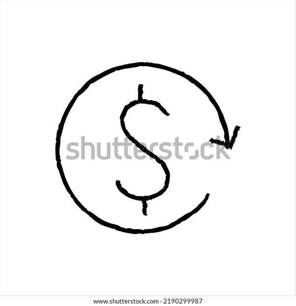 Money Refund Handdrawn Icon Vector Graphic Stock Vector (Royalty Free ...