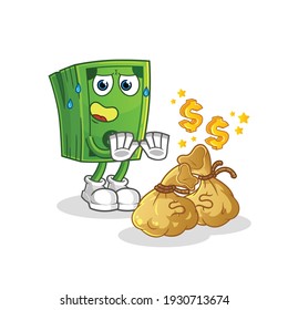 Money Refuse Money Illustration Character Vector Stock Vector (Royalty ...