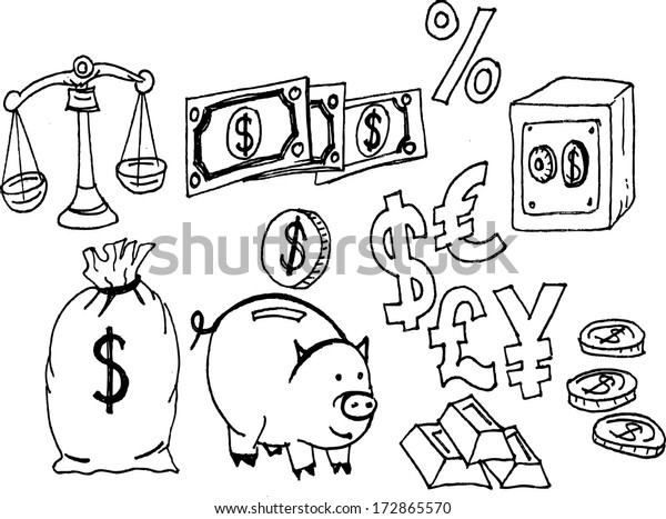 Money Sketch Set Stock Vector (Royalty Free) 172865570 | Shutterstock