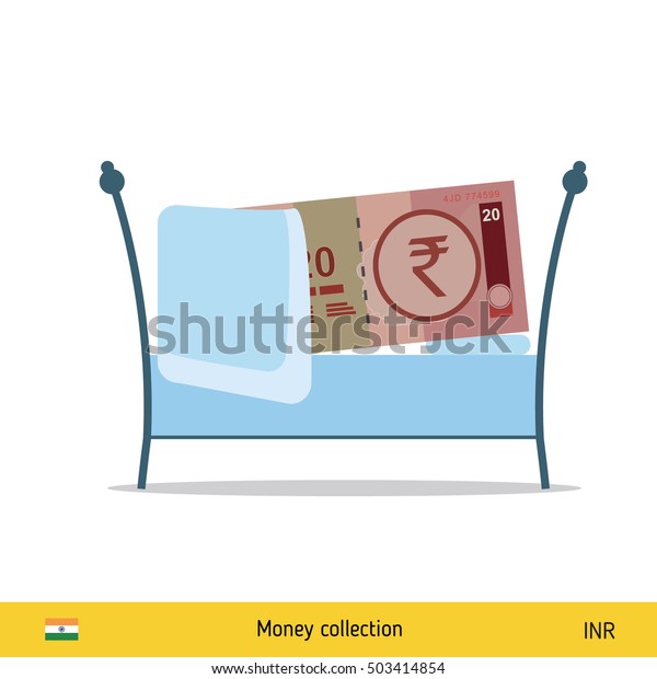 Money Sleeping Bed Indian Rupee Banknote Stock Vector (Royalty Free ...