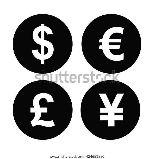 Money Symbols Black Circle Vector Illustration: vector de stock (libre ...