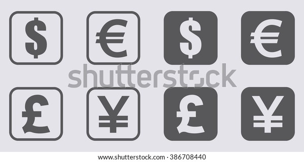 Money Symbols Set Vector Illustration Stock Vector (Royalty Free) 386708440