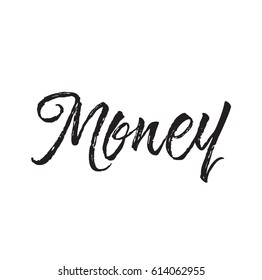 Money Text Design Vector Calligraphy Typography Stock Vector (Royalty ...