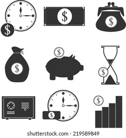 Money Time Value Vector Symbols Stock Vector (Royalty Free) 219589849 ...