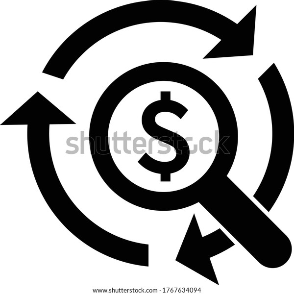 Money Tracking Icon On White Background Stock Vector (Royalty Free ...