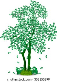 Money Tree Isolated On White Background Stock Vector (Royalty Free ...