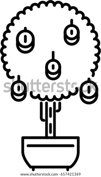Money Tree Outline Icon Stock Vector (Royalty Free) 657421369 ...