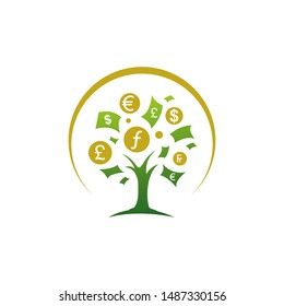Money Tree Vector Logo Design Sign Stock Vector (Royalty Free) 1487330156