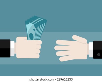 Money Vector Illustration Hand Hand Money Stock Vector (Royalty Free ...