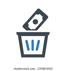 Money Waste Iconcapital Money Save Vector Stock Vector (Royalty Free ...