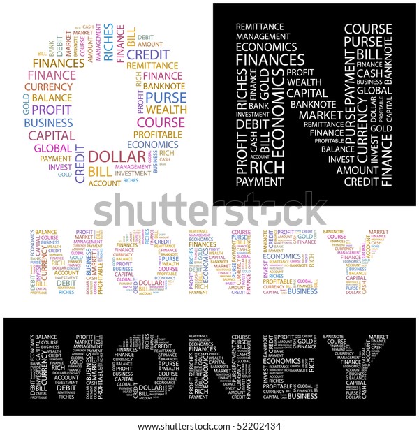 MONEY. Word collage. Vector illustration.