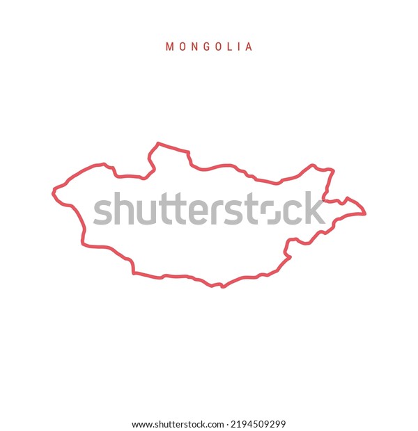 Mongolia Editable Outline Map Mongolian Red Stock Vector (Royalty Free ...