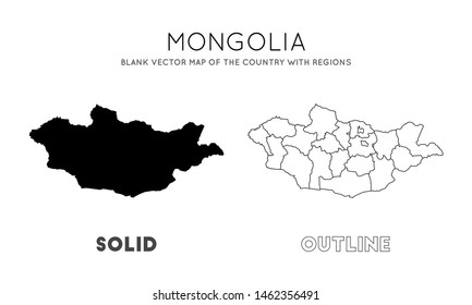 Mongolia Map Blank Vector Map Country Stock Vector (Royalty Free ...