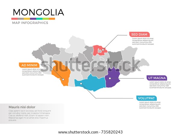 Mongolia Map Infographics Vector Template Regions Stock Vector (Royalty ...