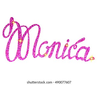Monica Name Lettering Tinsels: เวกเตอร์สต็อก (ปลอดค่าลิขสิทธิ์ ...