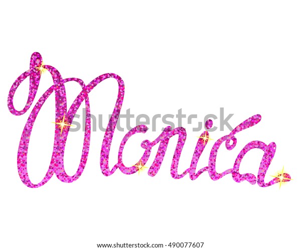 Monica Name Lettering Tinsels: เวกเตอร์สต็อก (ปลอดค่าลิขสิทธิ์ ...