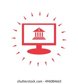 Monitor Bank Vector Icon Stock Vector (Royalty Free) 496084663 ...