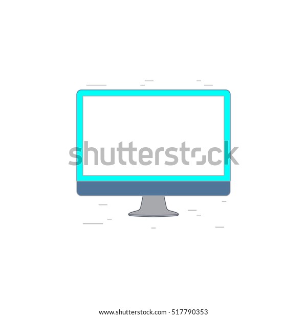 Monitor Blank Screen Icon Illustration Outline Stock Vector (Royalty ...