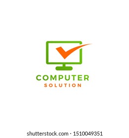 Monitor Checklist Logo Design Illustration Stock Vector (Royalty Free ...