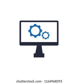 Monitor Configuration Icon Symbol Logo Illustration: เวกเตอร์สต็อก ...