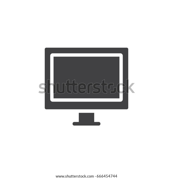 Monitor Icon Black On White Background Stock Vector (Royalty Free ...