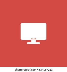 Monitor Icon Sign Design Red Background Stock Vector (Royalty Free ...