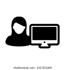 Person Icon Vector Female User Computer Stock Vector (Royalty Free ...