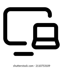 Monitor Laptop Icon Black Color Stock Vector (Royalty Free) 2110753109 ...