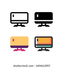 Monitor Logo Icon Design Four Style Stock Vector (Royalty Free ...