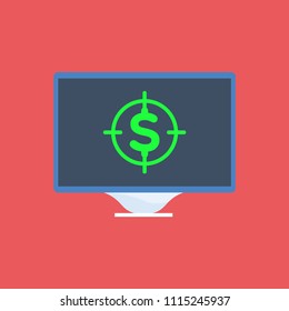 Monitor Money Icon Stock Vector (Royalty Free) 1115245937 | Shutterstock