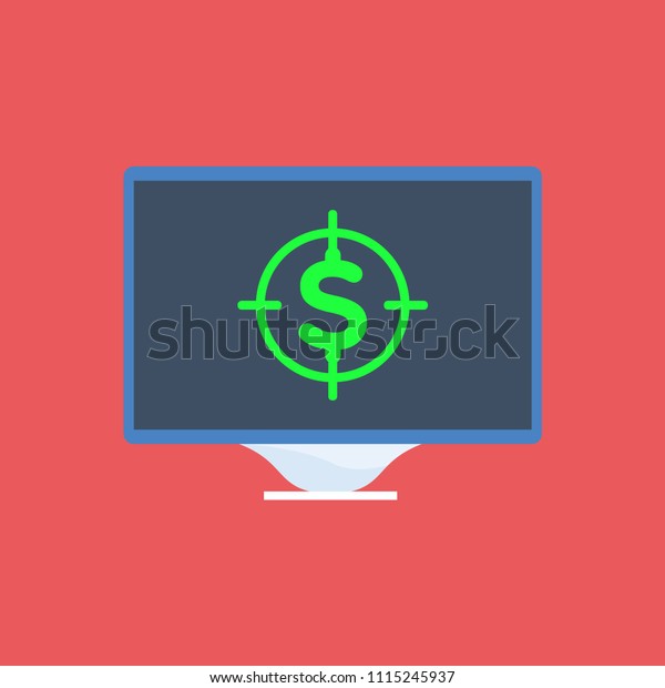 Monitor Money Icon Stock Vector (Royalty Free) 1115245937 | Shutterstock