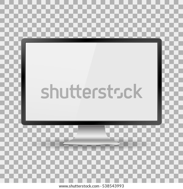 Monitorear PC realista con una pantalla en blanco aislado en segundo ...