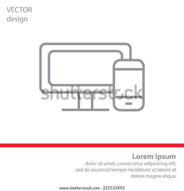 Monitor Phone Icon Stock Vector (Royalty Free) 321533492