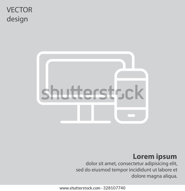 Monitor Phone Icon Stock Vector (Royalty Free) 328107740 | Shutterstock