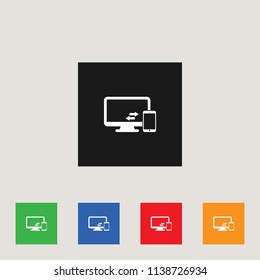 Monitor Phone Icon Stock Vector Illustration Stock Vector (Royalty Free ...