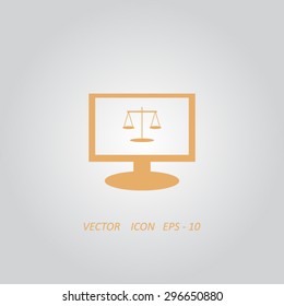 Monitor Scales Balance Vector Icon Stock Vector (Royalty Free ...