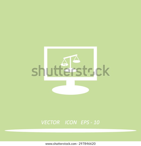 Monitor Scales Balance Vector Icon Stock Vector (Royalty Free ...