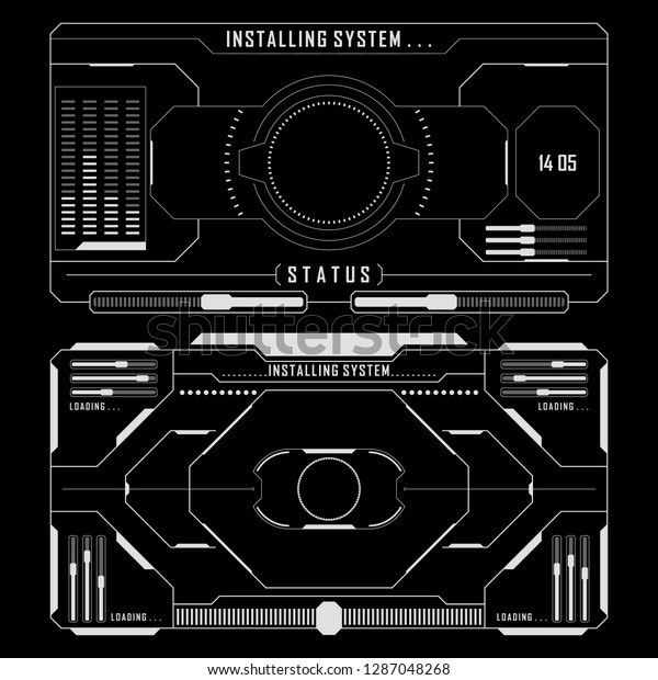 Monitor Screen Panel Futuristic Target Virtual Stock Vector (Royalty ...