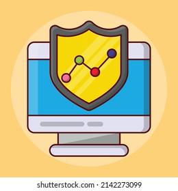 Monitor Shield Vector Illustration On Transparent Stock Vector (Royalty ...