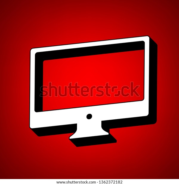 Monitor Sign Illustration Vector Perspective View Stock Vector (Royalty ...
