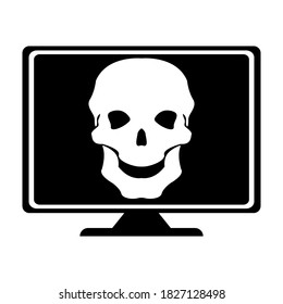 Monitor Skull Black On White Background Stock Vector (Royalty Free ...