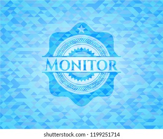 Monitor Sky Blue Mosaic Emblem Stock Vector (Royalty Free) 1199251714 ...