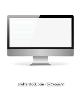Vector Illustration Isolated Modern Computer Flat Stock Vector (Royalty ...