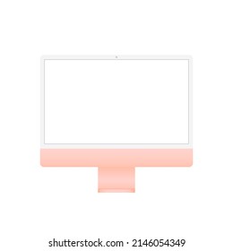 Monitor White Display Shadow Front View Stock Vector (Royalty Free ...