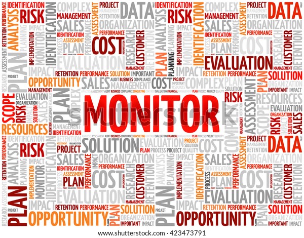 Monitor Word Cloud Business Concept Stock Vector (Royalty Free) 423473791