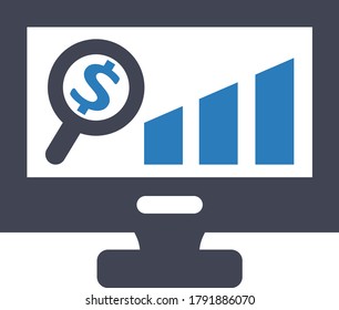 Monitoring Report Sales Icon Vector Illustration Stock Vector (Royalty ...