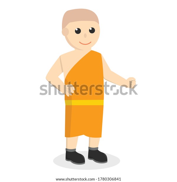 Monk Pose Design Character On White Stock Vector (Royalty Free ...
