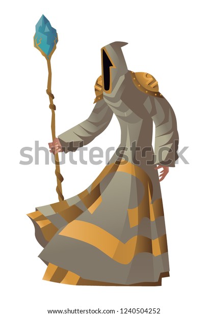 Monk Wizard Magical Staff: Stock-Vektorgrafik (Lizenzfrei) 1240504252 ...